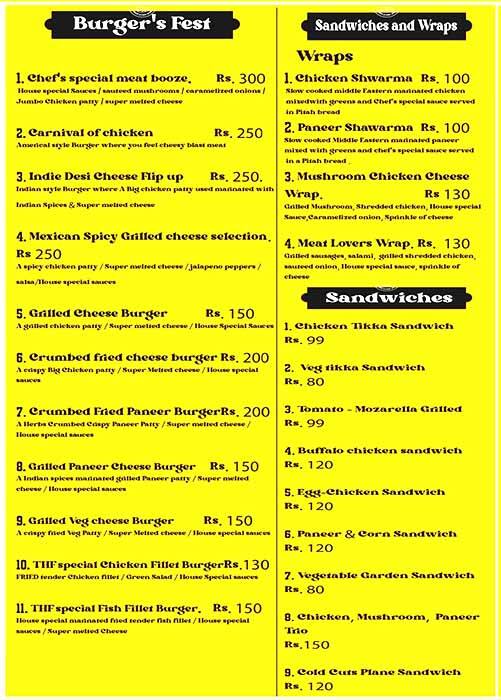 Menu of The Hunger Fest, Chandannagar, Kolkata