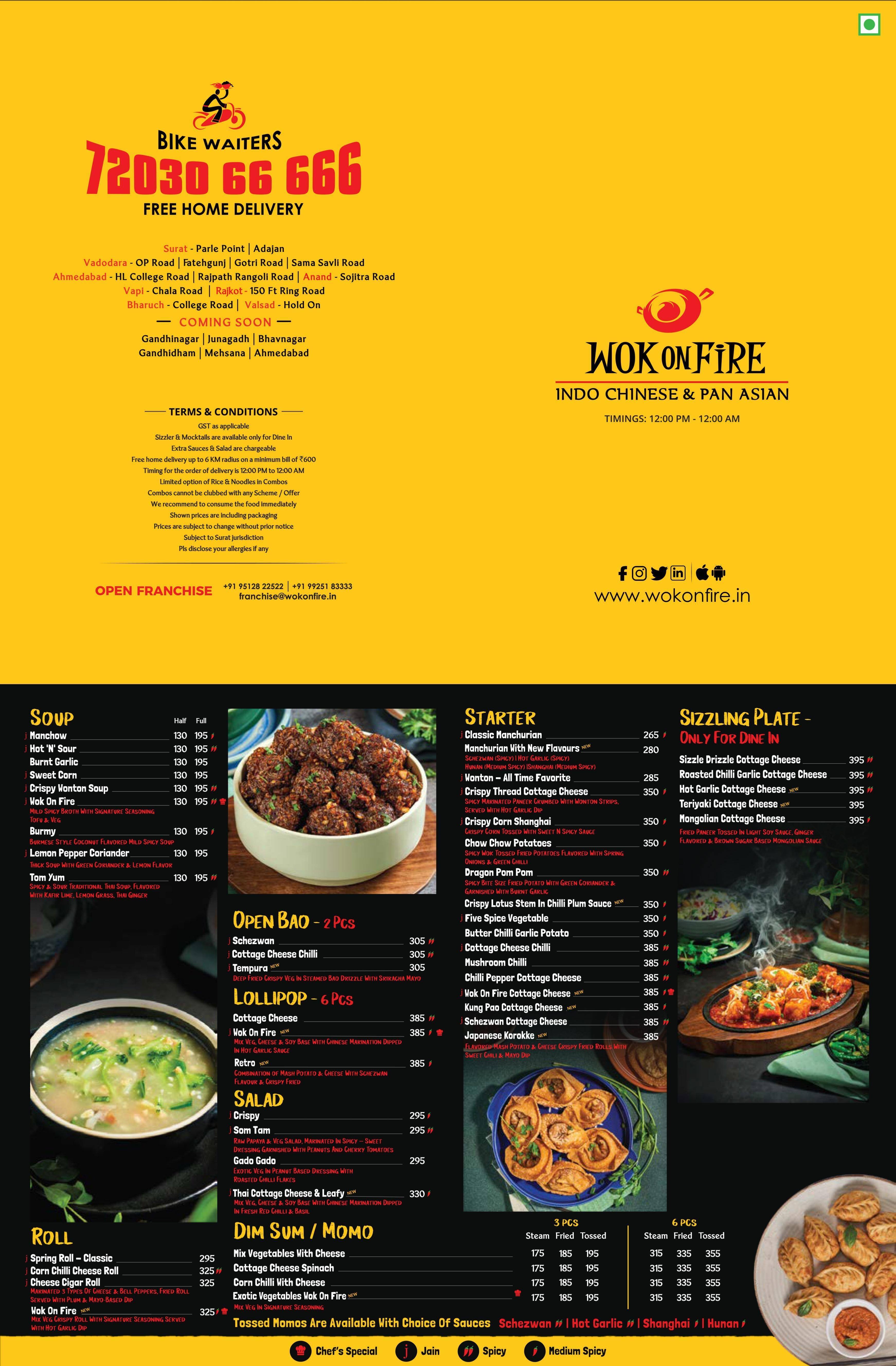 Menu of Wok On Fire, Navrangpura, Ahmedabad