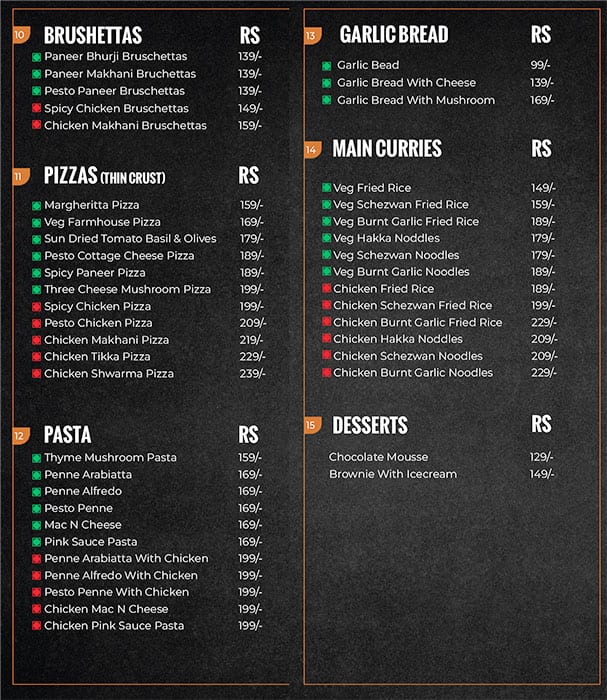 Menu of Seven Seeds, Fort, Mumbai