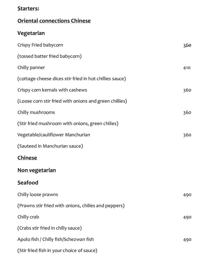 Menu of Hotel Vishnu Sri, Kukatpally, Hyderabad