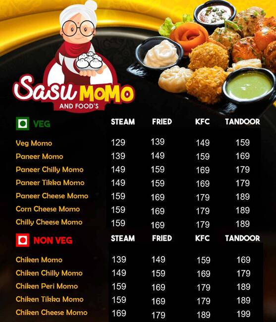 Menu of Sasu Momo & Food, Goregaon West, Mumbai