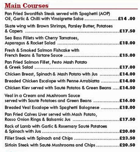 Menu at Rosso restaurant, Woodford, 1 The Broadway