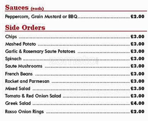 Menu at Rosso restaurant, Woodford, 1 The Broadway