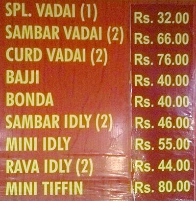 Menu at SVR Sangeetha Vegetarian Restaurant, Chennai, Shop No. 31