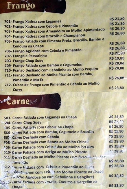 Menu at Palace Long Fu restaurant, Brasília, Asa Sul Comércio Local Sul ...