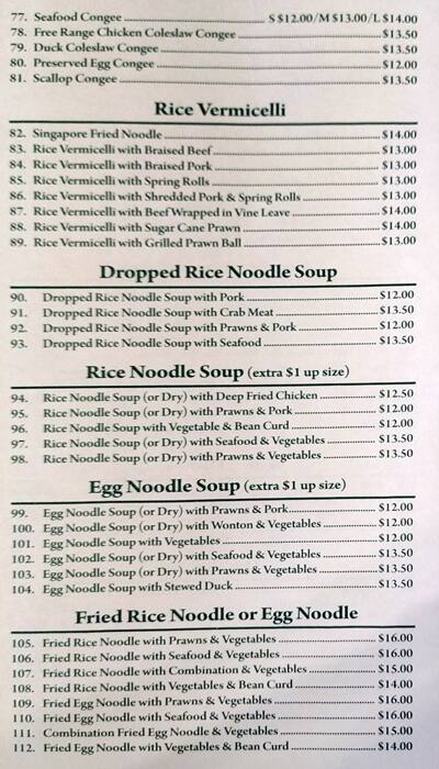 Menu at Co Do restaurant, Sunshine