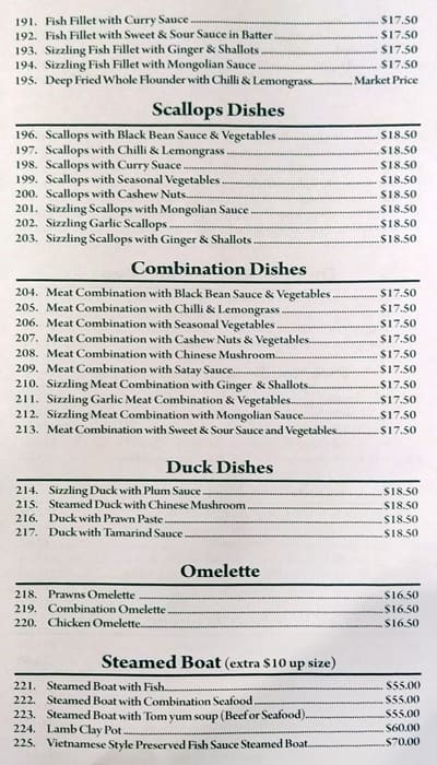 Menu at Co Do restaurant, Sunshine