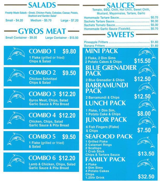 Menu at Plaza Fish & Chippery restaurant, Hastings