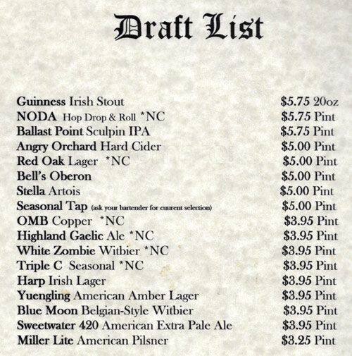 Kilted Buffalo Menu, Menu for Kilted Buffalo, Huntersville, Charlotte ...