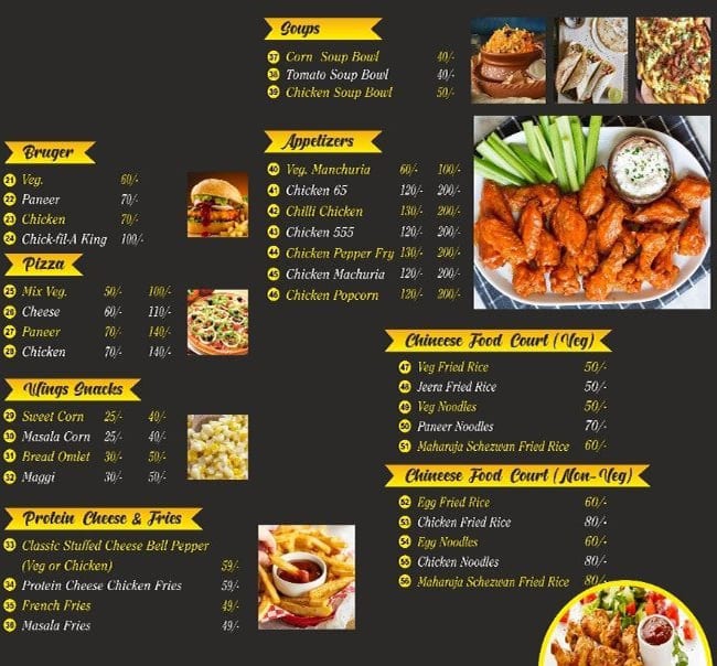 Menu of Wing Stop, Vanasthalipuram, Hyderabad