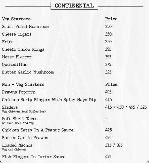 Menu at Quench Bar & Eatery, Pune