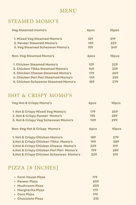 Menu of Taaza Yummy Point, Narapally, Hyderabad