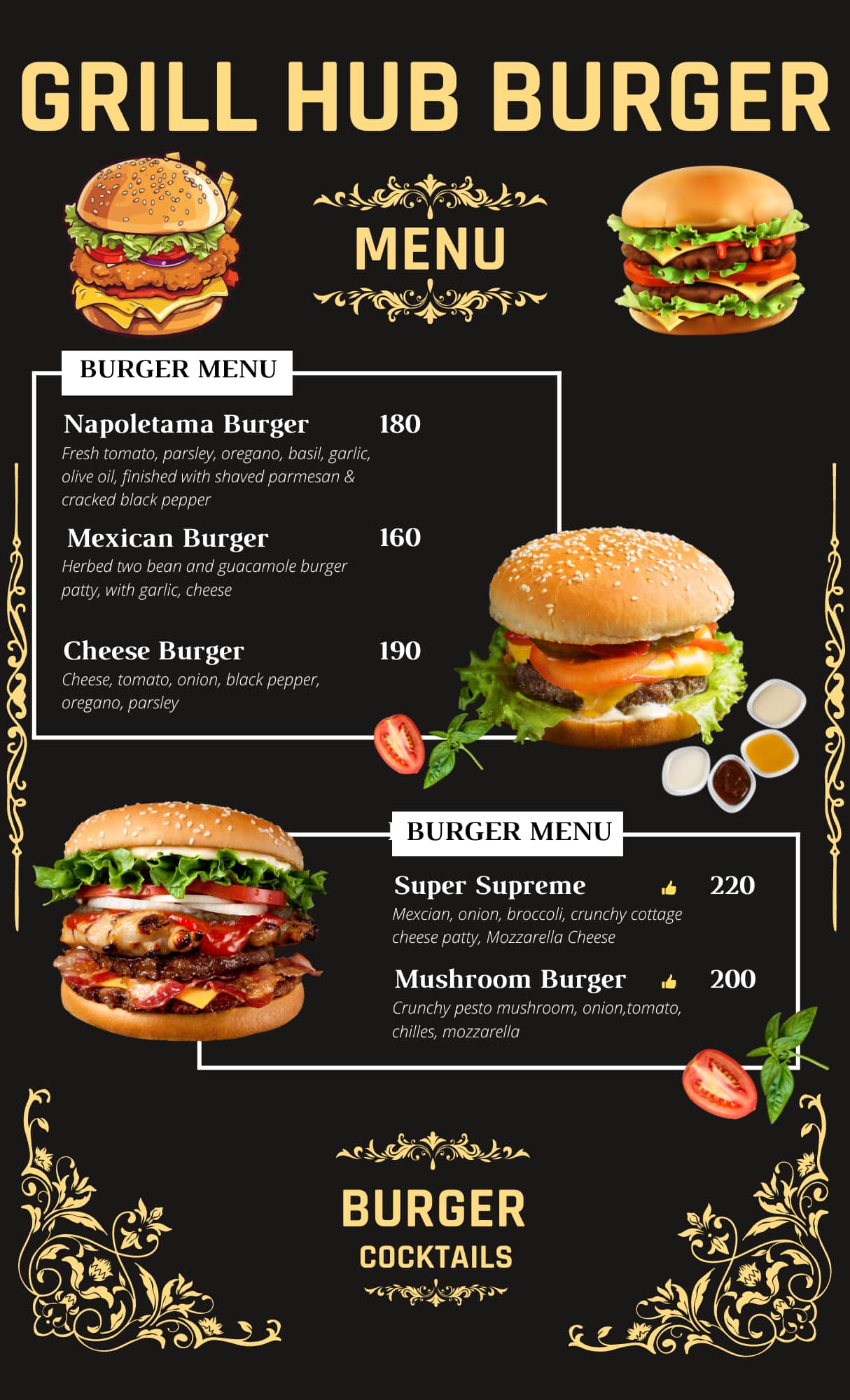 Menu of Grill Hub Burger, Fort, Mumbai