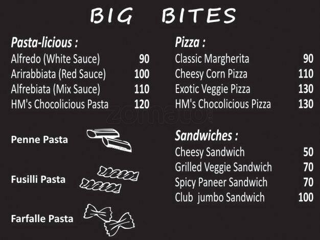 Menu at Hugs With Mugs, New Delhi
