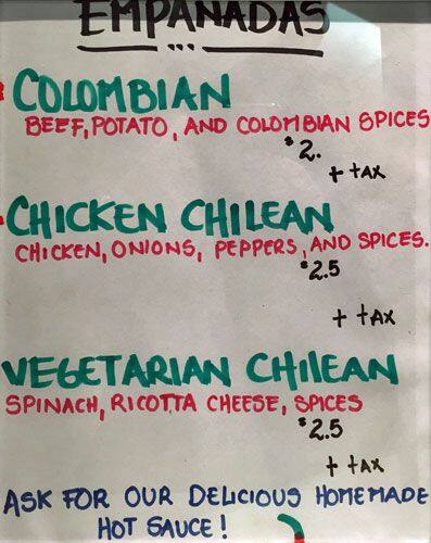 Menu at Ave Maria Latin Cafe & groceries, Toronto