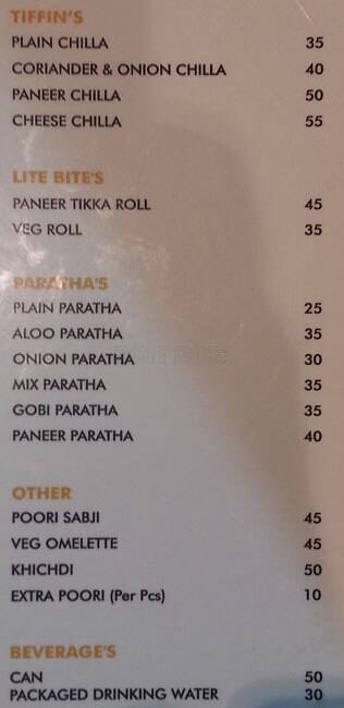 Menu at Chatkara, Jaipur, 4th Floor
