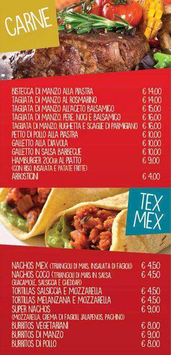 Menu da Cocorico pub & bar, Roma