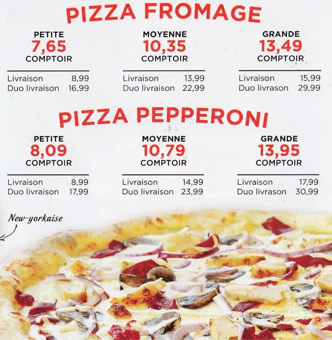 Menu au Pizza La Différence (Masson-Angers) pizzeria, Gatineau, Rue de ...