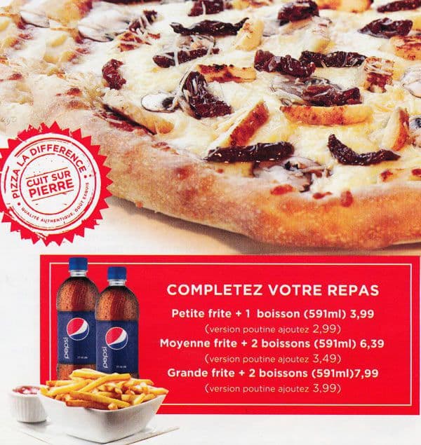 Menu au Pizza La Différence (Masson-Angers) pizzeria, Gatineau, Rue de ...