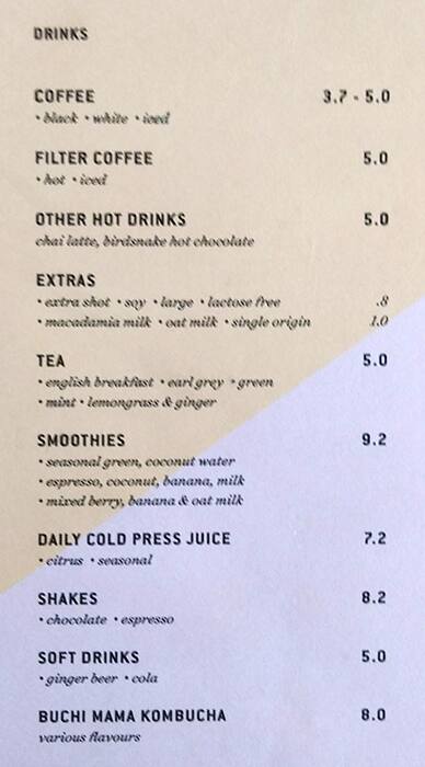 Menu at King Arthur Cafe, Fortitude Valley