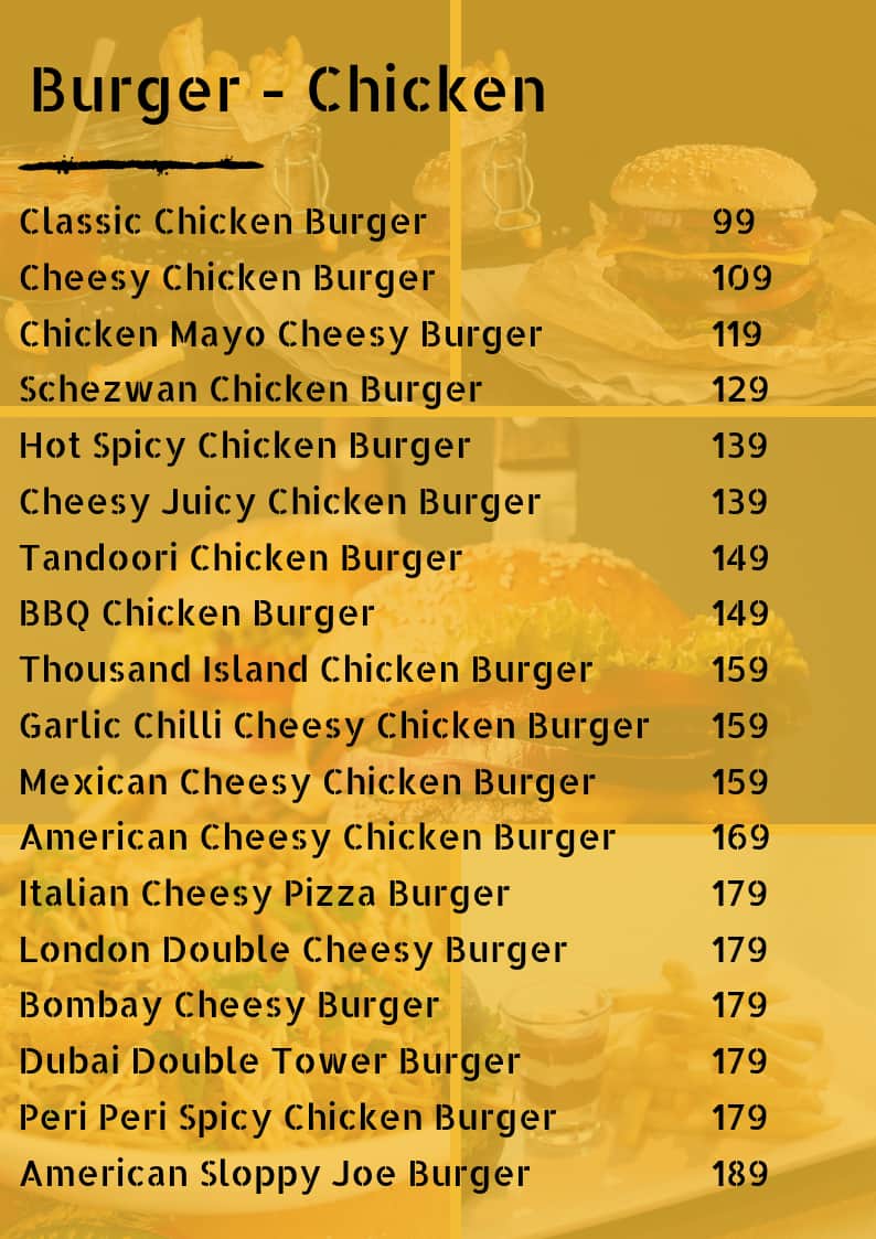 Menu of TN 72 Cafe, Okkiyampet, Chennai