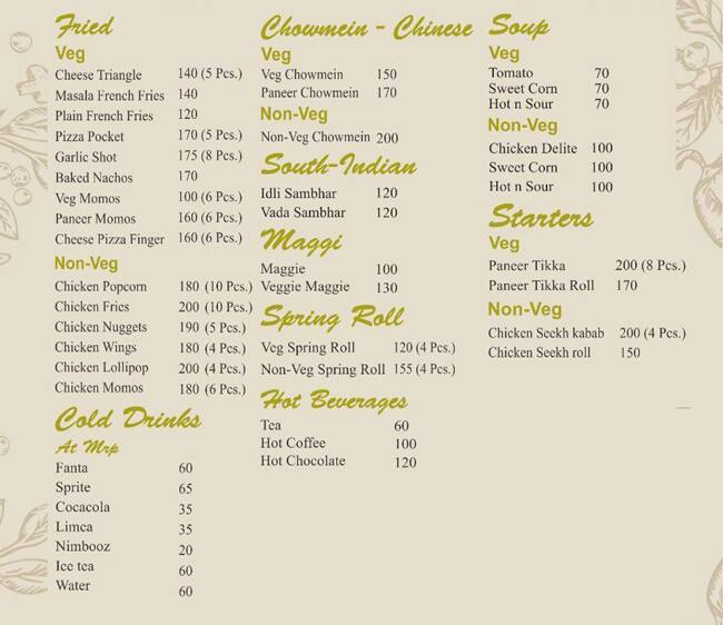 Menu at Chicken store, Delhi