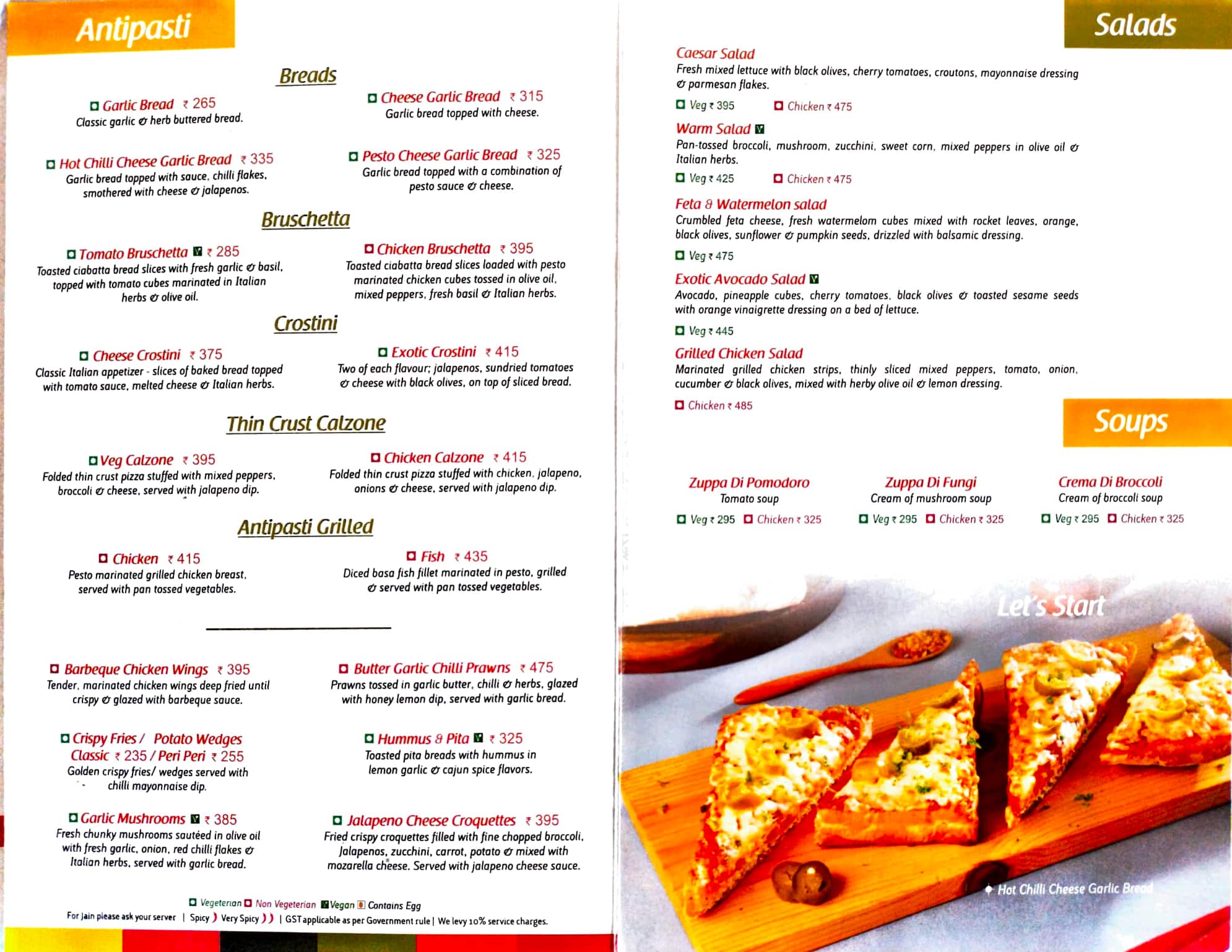 Menu of Pasta Street, Koramangala 4th Block, Bangalore