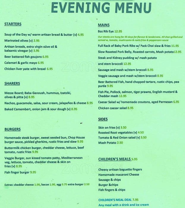 Menu at Refectory pub & bar, Hampton, 92 High St