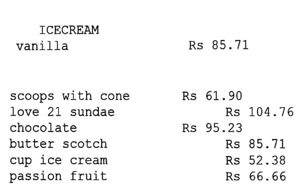 Menu at Madhurima Sweets, Lucknow, 144/19/1