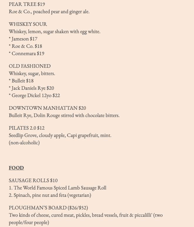 Menu at The Wild Rover pub & bar, Surry Hills