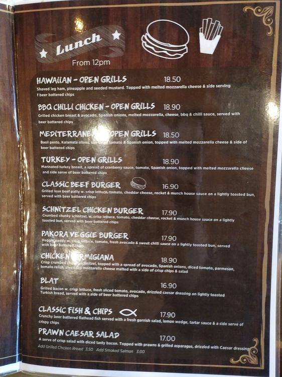 Menu at Munch Deli Cafe, West Pymble