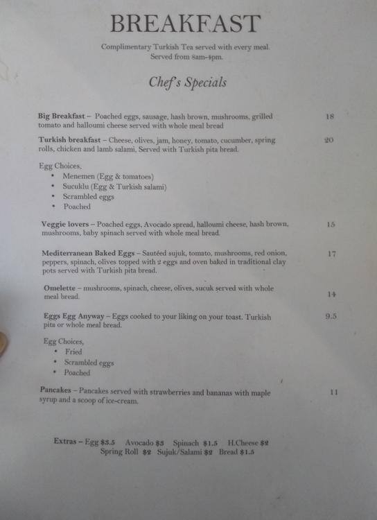 Menu at MKS Cafe Thomastown, Thomastown