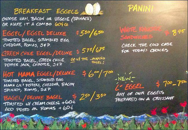 Menu at Java Bean, Tacoma, 744 Market St