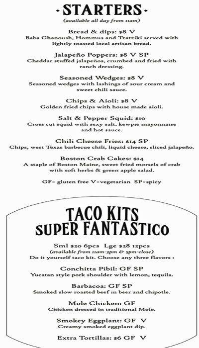 Menu at Rambutan restaurant, Townsville