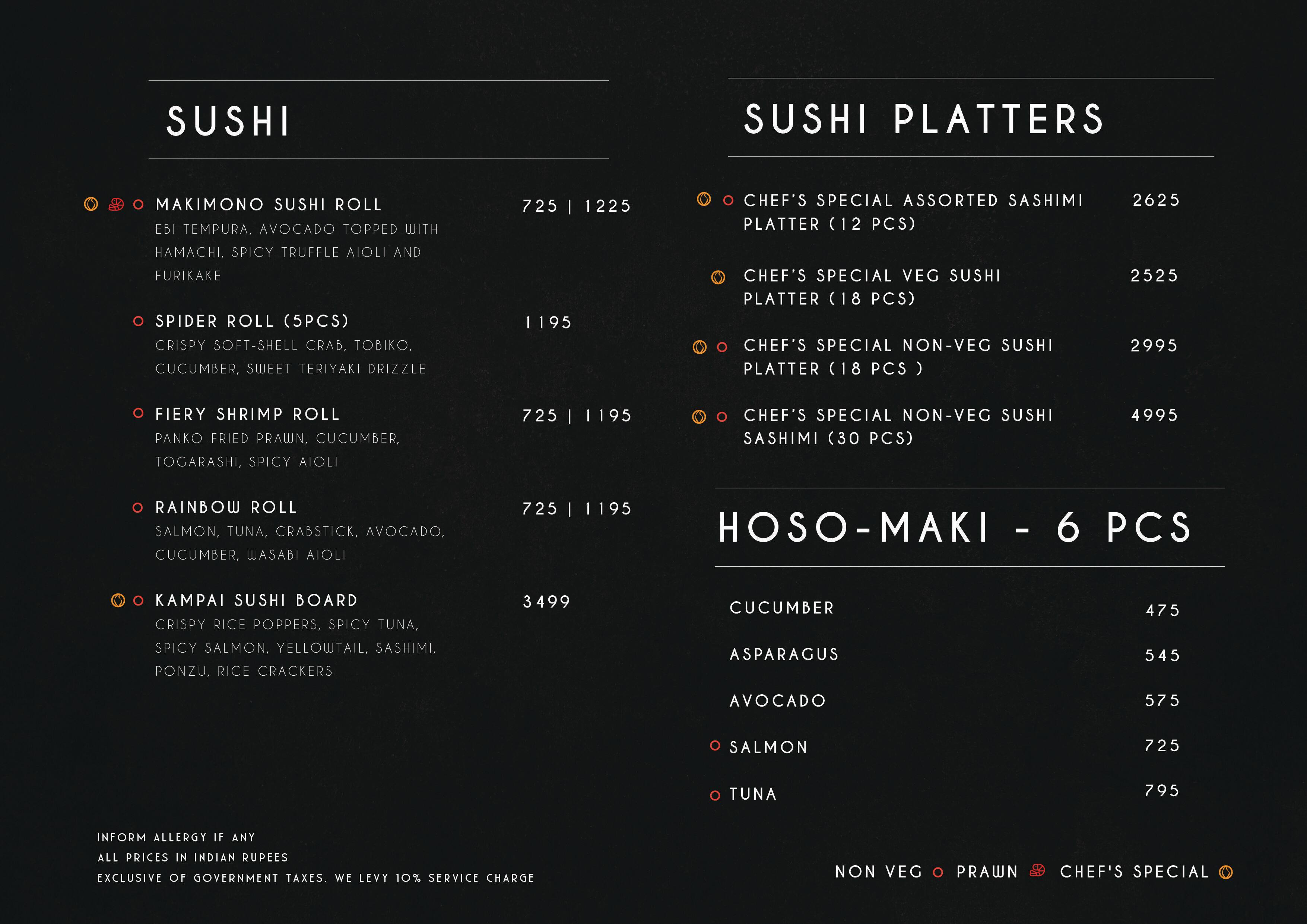 Menu of Kampai Aerocity New Delhi