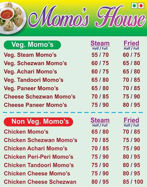 Menu of Momo's House, Bhandup, Mumbai