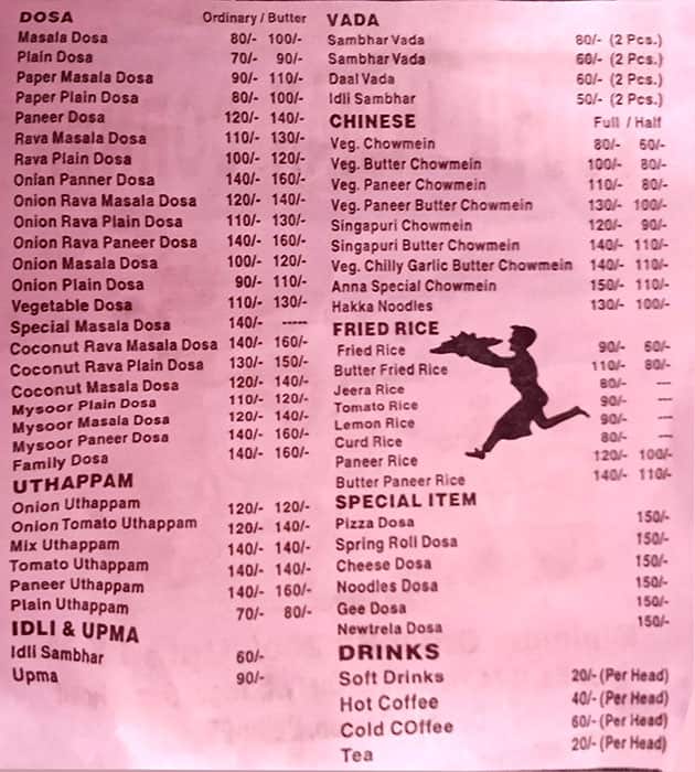 Menu at South Indian Corner, New Delhi, H-72