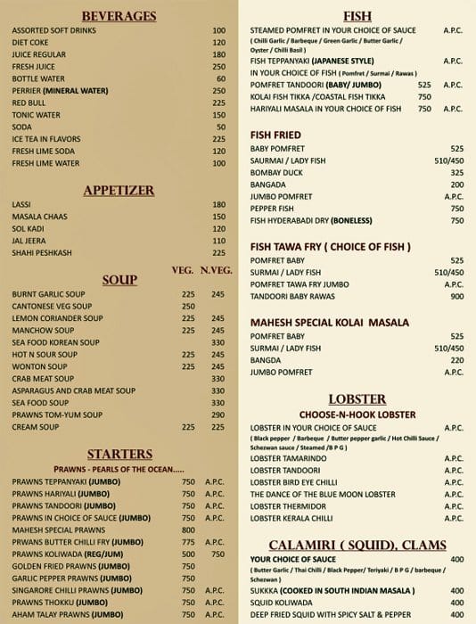 Mahesh Lunch Home Menu, Menu for Mahesh Lunch Home, Sakinaka, Mumbai ...