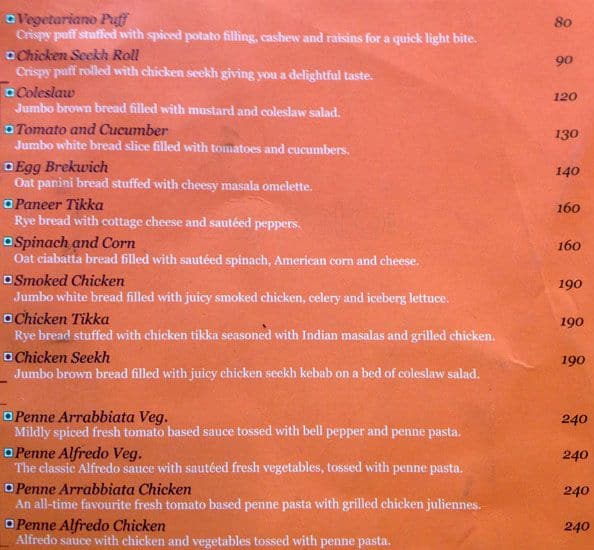 Menu at Barista Lavazza Espresso Bar, Ahmedabad, Bodakdev Town Planning ...