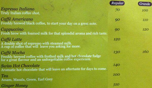 Menu at Barista Lavazza Espresso Bar, Ahmedabad, Bodakdev Town Planning ...
