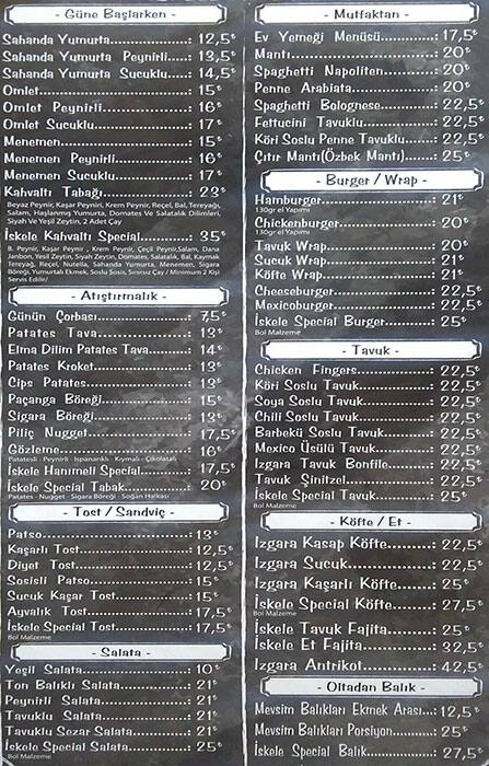 Menu at İskele Paşabahçe Restoran, Istanbul, Yalı Erguvan Çk. No:22