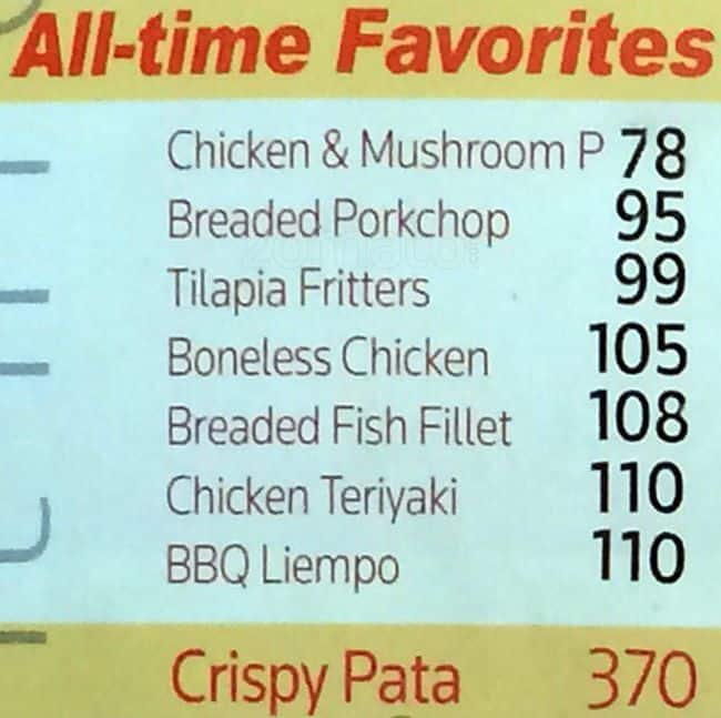 Menu at King's Bakeshop, Manila, 2/F Tutuban Center Mall