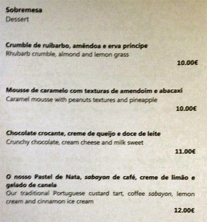 Menu at A Lisboeta Menina & Moça - Waffle Spot restaurant, Lisbon