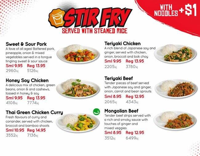 Carta de Wok in a Box, Madeley