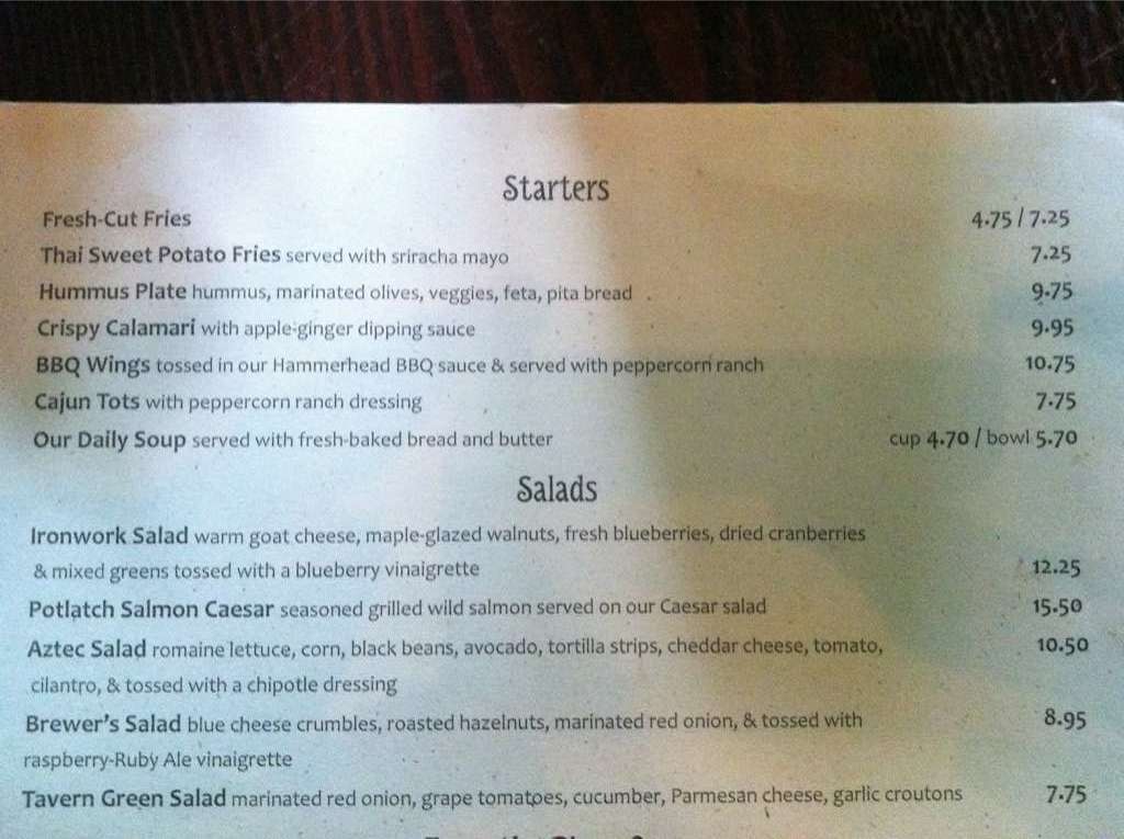 Menu at McMenamins Grand Lodge pub & bar, Forest Grove