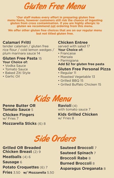 Menu at Calda Pizzeria & Restaurant, Hicksville