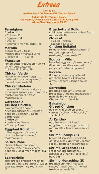 Menu at Calda Pizzeria & Restaurant, Hicksville