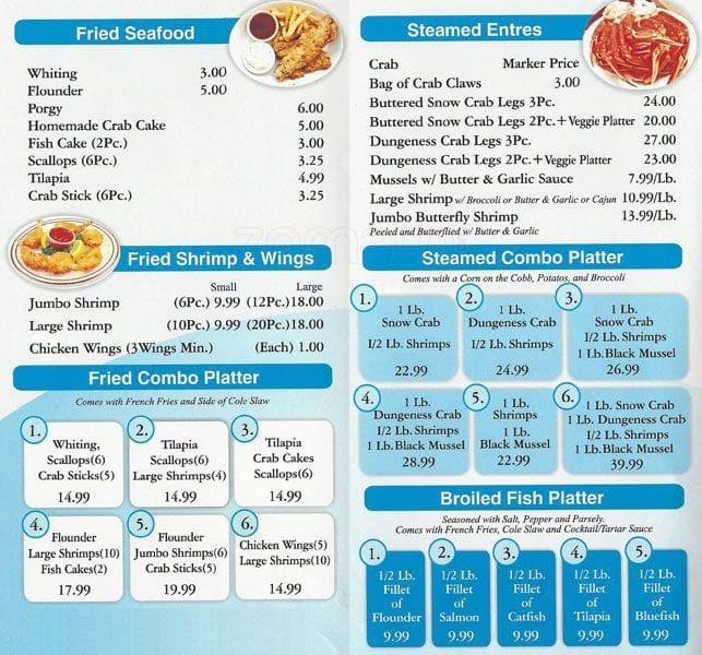 New World Seafood Menu, Menu for New World Seafood, Belmont Village ...
