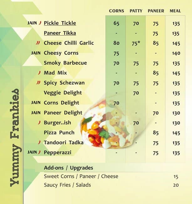 Frankie Station menu, Menu restauracji Frankie Station, Karelibaug ...