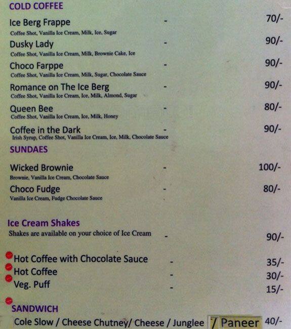 Menu at Ice Berg, Jaipur, A - 1 City Plaza Ground Floor Jhotwara Road